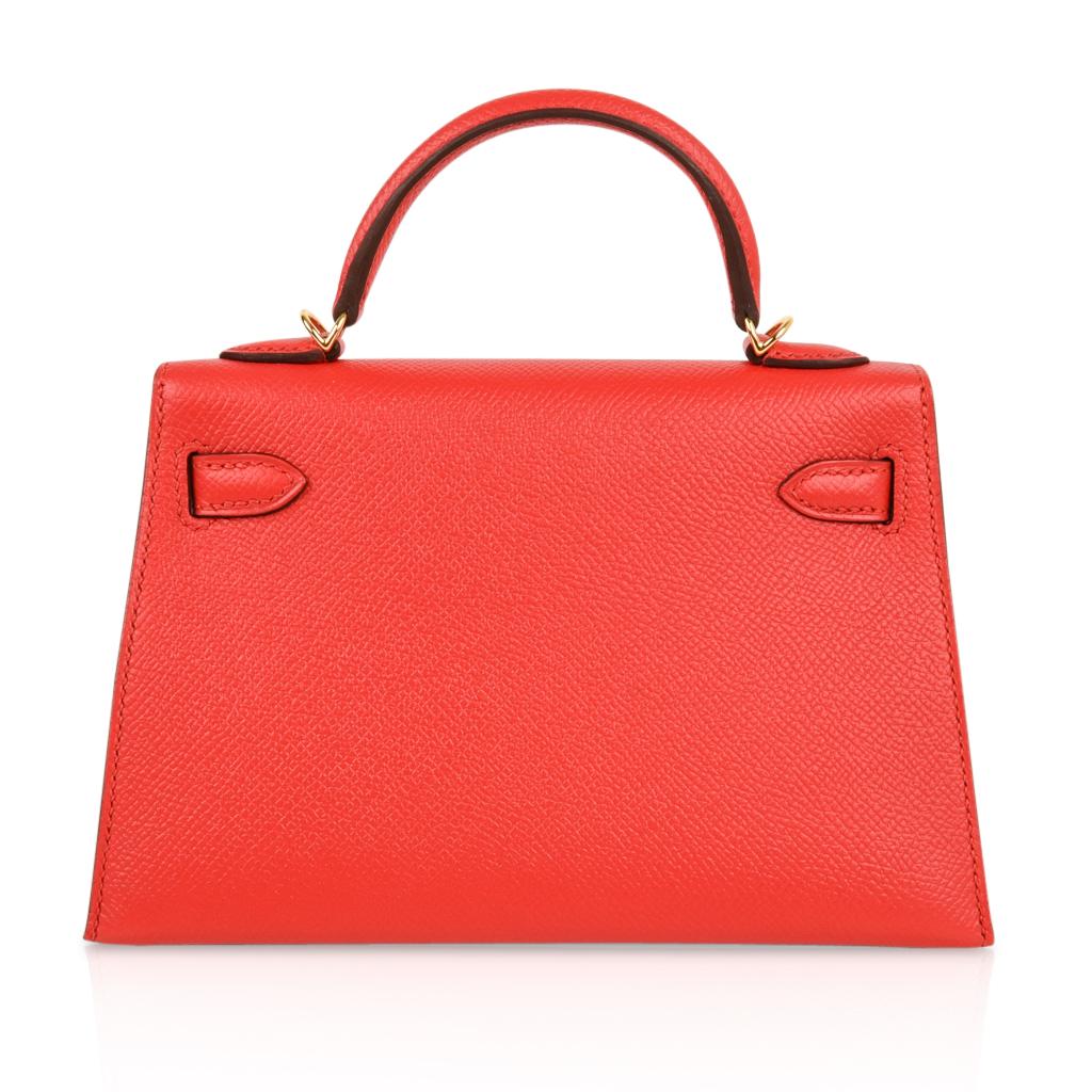 Hermes Kelly 20 Mini Kelly II Limited Edition Rouge Tomate Epsom Gold Hermes Kelly 20 Mini Kelly II Limited Edition Rouge Tomate Epsom Gold
