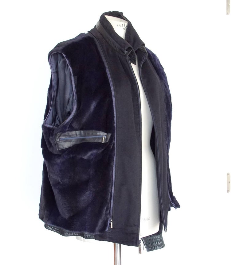 Zilli Men's Cashmere Bomber Jacket Fur Lined Marine Navy 58 at 1stDibs ...