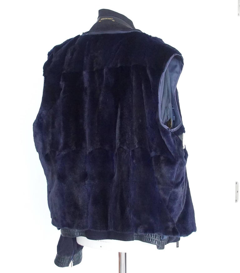 Zilli Men's Cashmere Bomber Jacket Fur Lined Marine Navy 58 at 1stDibs ...