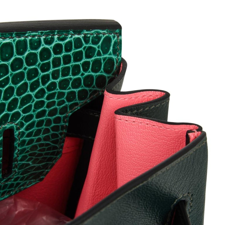 Hermes Birkin 30 Bag Limited Edition Camouflage Emerald Green Crocodile ...