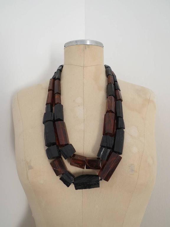 Danish Monies Gerda Lynggaard Pressed Amber Lucite Necklace at 1stDibs