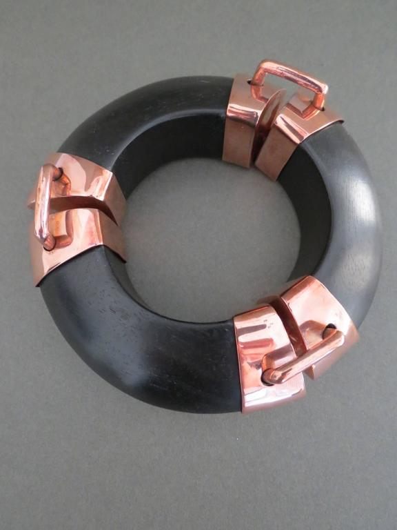 Danish Monies Gerda Lynggaard Ebony Cuff Bangle Bracelet For Sale at ...