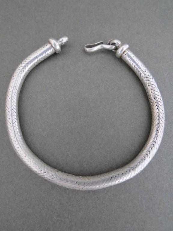 Vintage Danish Mid Century Silver Snakeskin Bracelet For Sale at 1stDibs