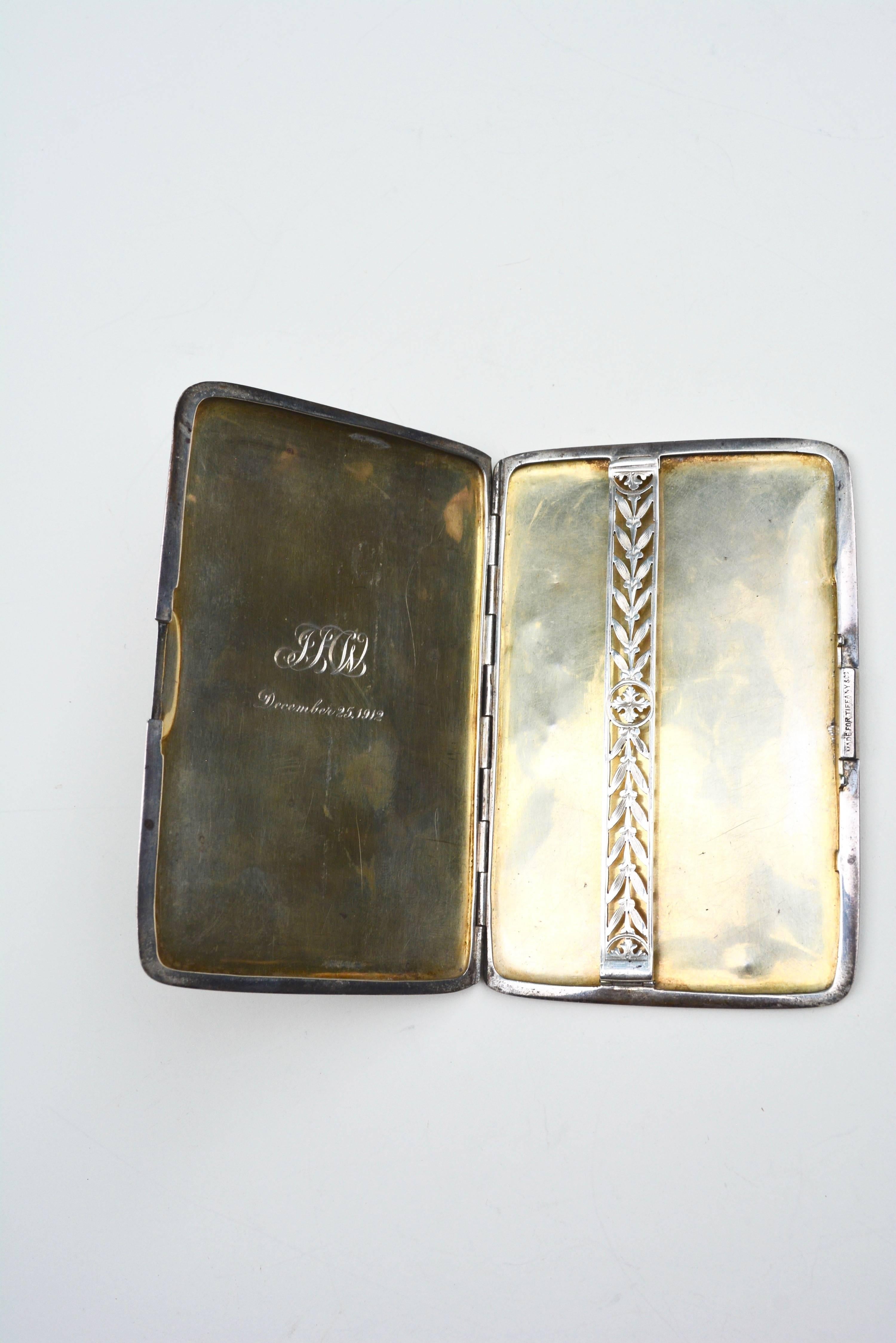 Tiffany and Co. Sterling Engraved Antique Lion Cigarette Cheroot Case ...