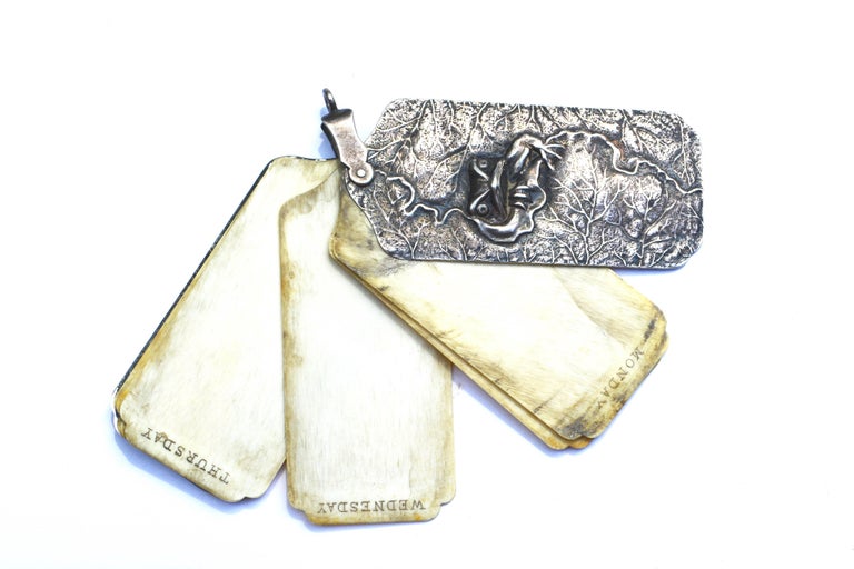 Antique Sterling Frog Notepad Pendant / Chatelaine For Sale at 1stDibs ...