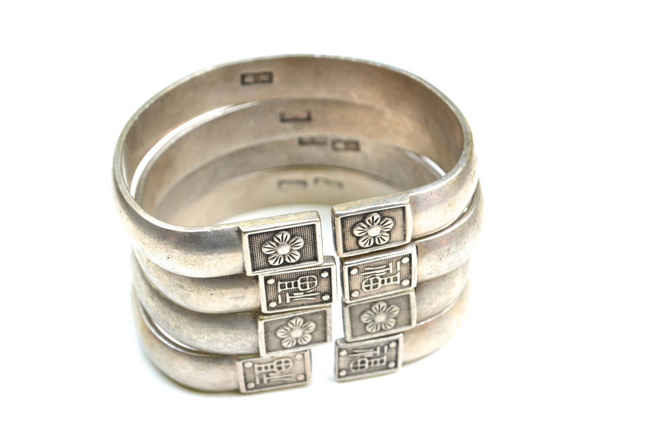Antique Chinese Silver Bracelets at 1stDibs | chinese silver bangle
