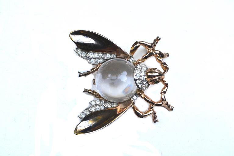 Rare Large Trifari Jelly Belly Fly Brooch / Insect For Sale at 1stDibs