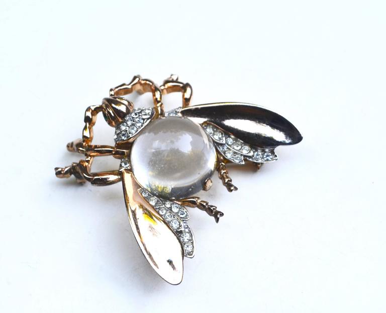 Rare Large Trifari Jelly Belly Fly Brooch / Insect For Sale at 1stDibs