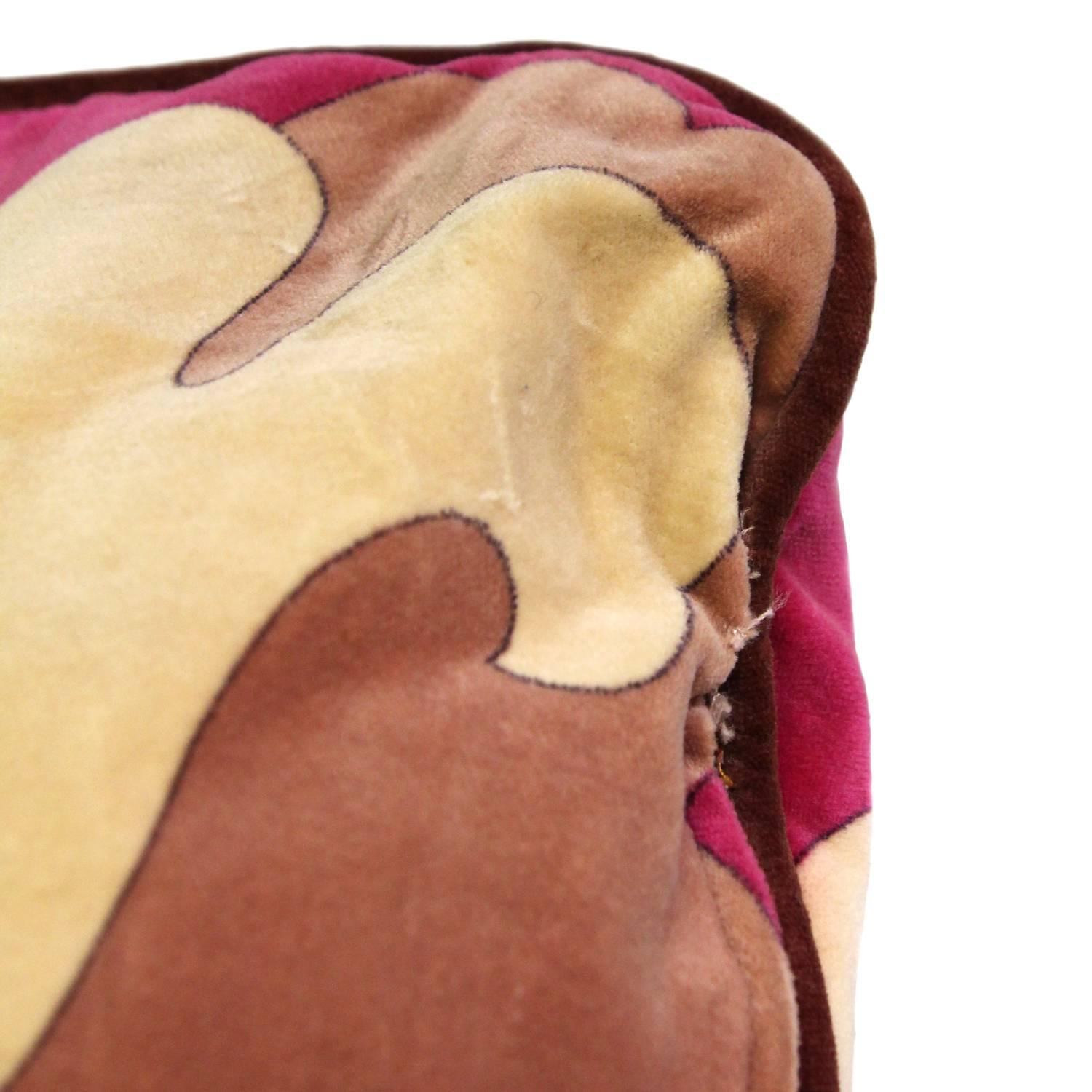 1970s Emilio Pucci Multicolor Velvet Pillow For Sale at 1stDibs