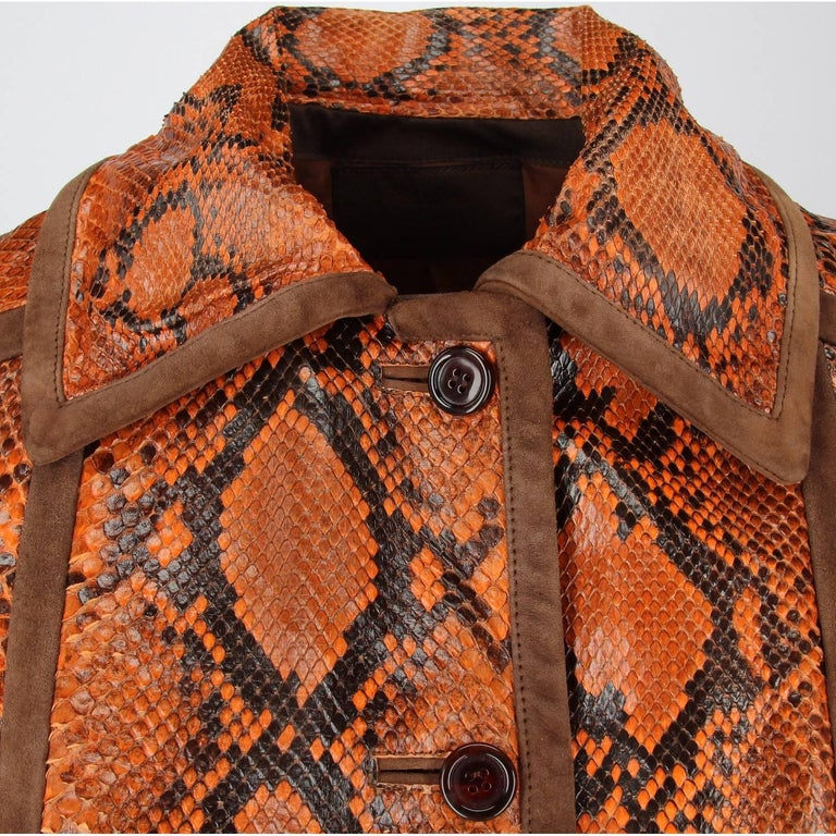 2000s Prada Brown Python Skin Vintage Jakcet at 1stDibs