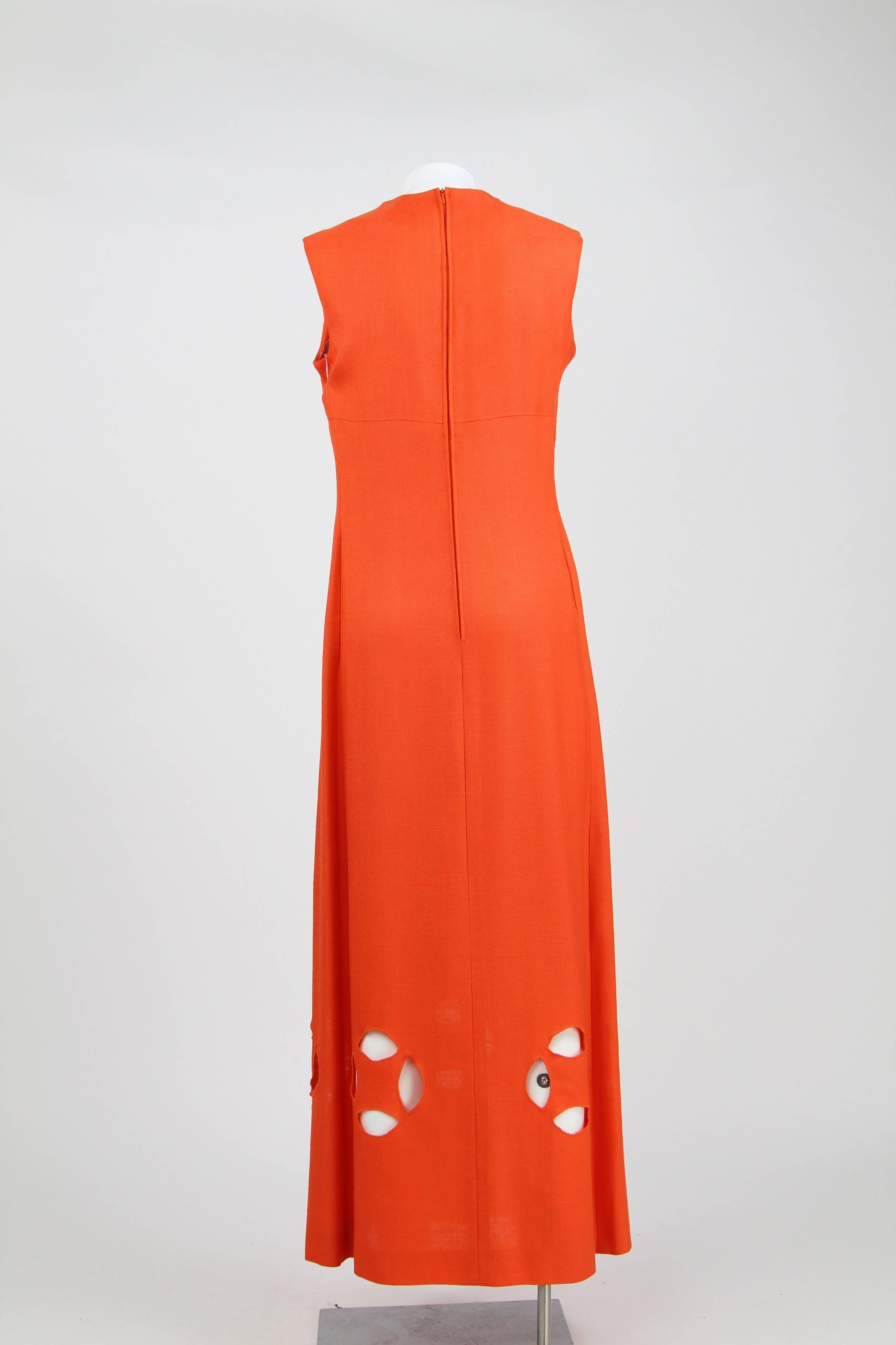 1980s Ein Fink Modell Orange Mid - Length Dress For Sale at 1stDibs ...