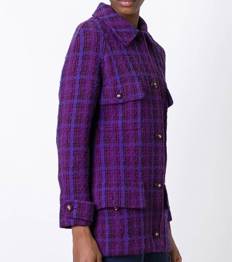 Chanel Purple Wool Vintage Jacket, 1990s at 1stDibs