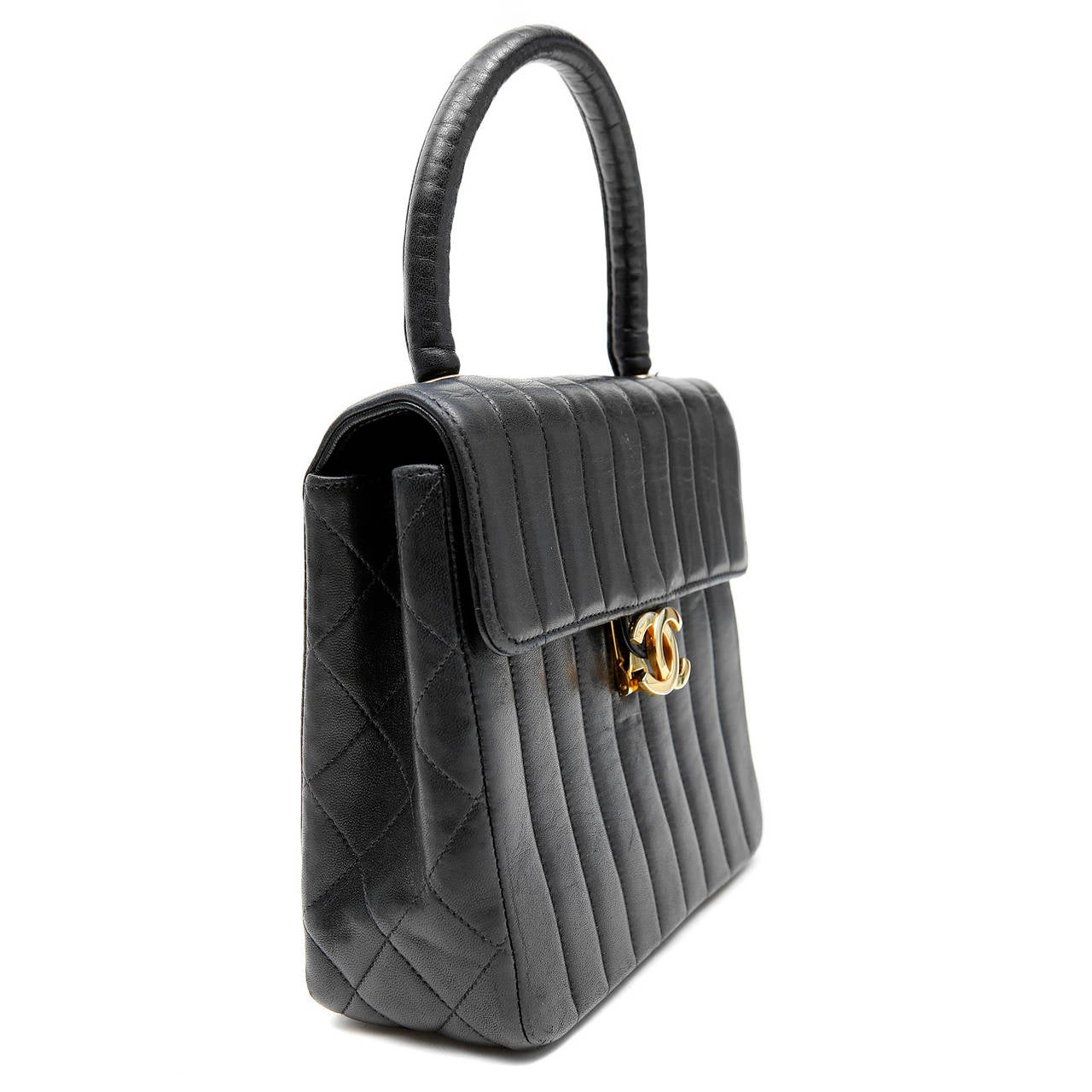 Chanel Black Leather Mini Kelly Bag at 1stDibs | chanel mini kelly bag