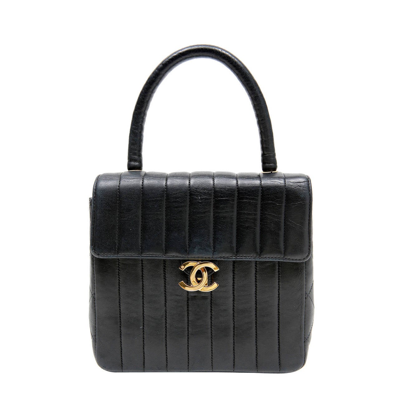 Chanel Black Leather Mini Kelly Bag at 1stDibs | chanel mini kelly bag