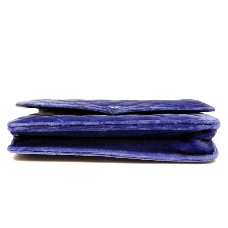 Chanel Velvet WOC- Electric Blue Velvet Wallet on a Chain at 1stDibs ...