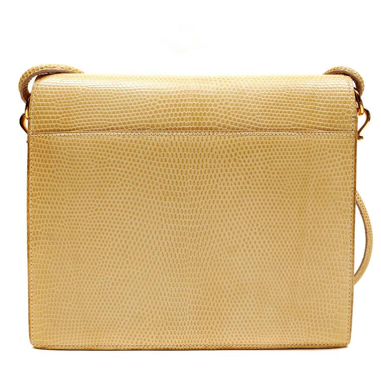 Hermès Beige Lizard Shoulder Bag- Vintage at 1stDibs