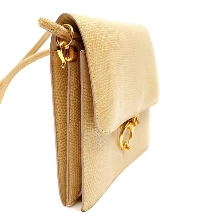 Hermès Beige Lizard Shoulder Bag- Vintage at 1stDibs