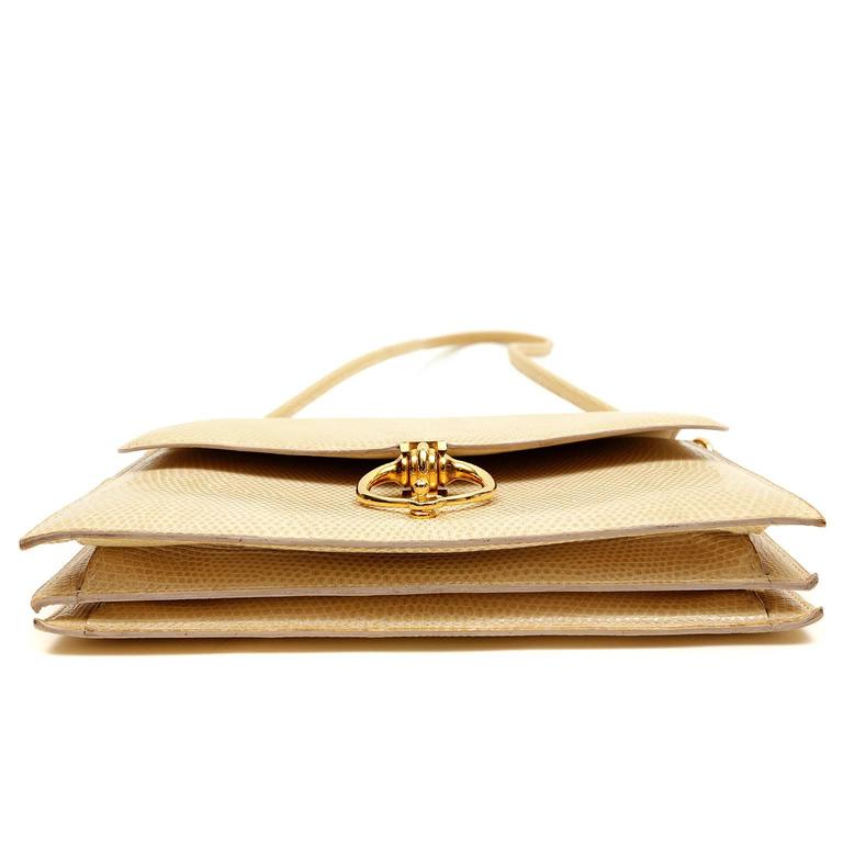 Hermès Beige Lizard Shoulder Bag- Vintage at 1stDibs