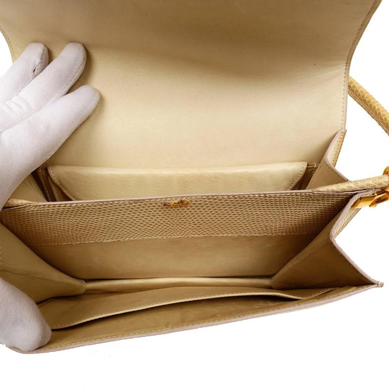 Hermès Beige Lizard Shoulder Bag- Vintage at 1stDibs