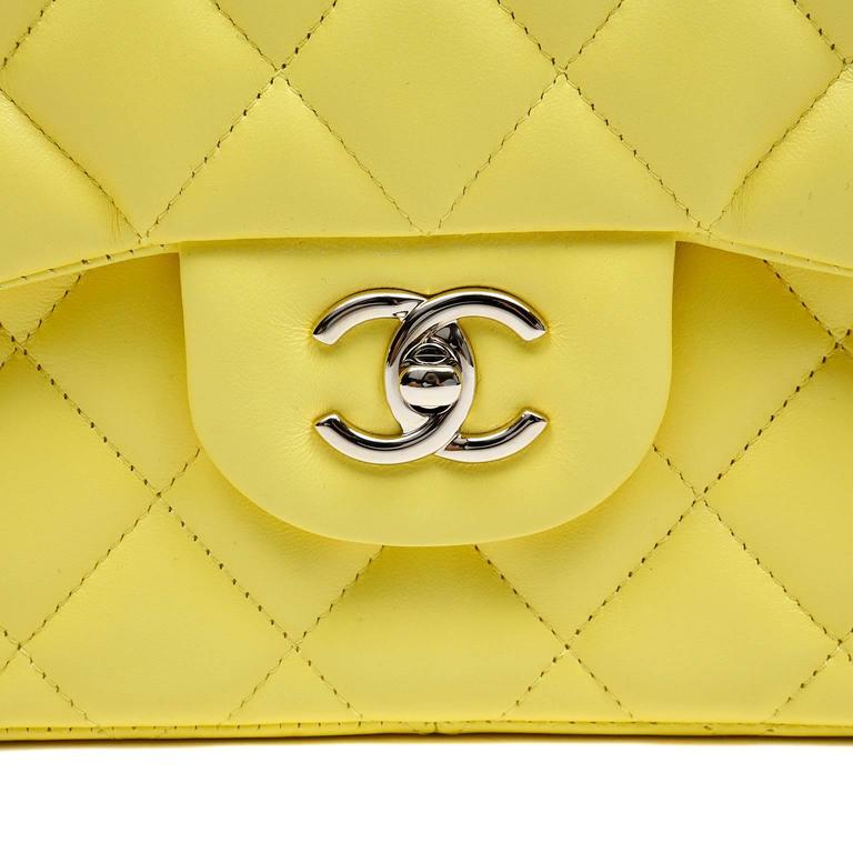 Chanel Yellow Leather Jumbo Classic Double Flap Bag at 1stDibs