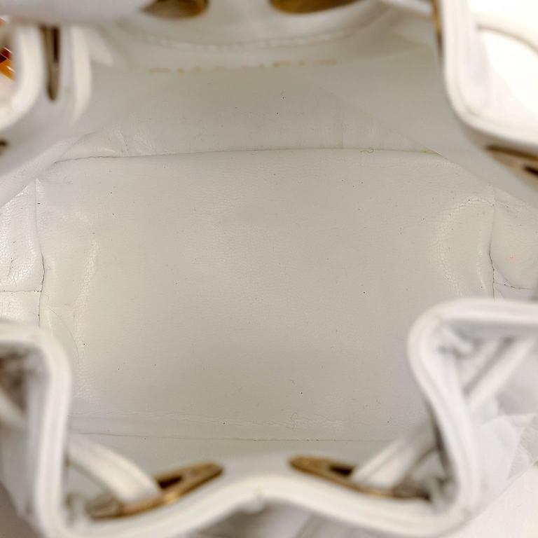 Chanel White Lambskin Bucket Bag with Tortoise Chain at 1stDibs ...