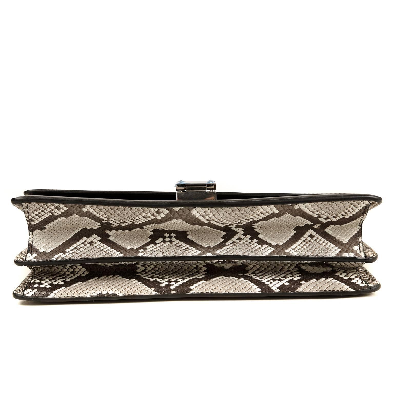 Celine Box Bag in Black Calfskin and Python at 1stDibs