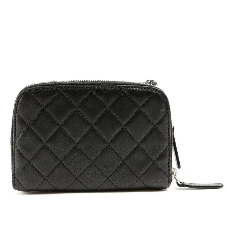 Chanel Black Lambskin Mini Flap Wallet on a Chain Bag For Sale at 1stDibs