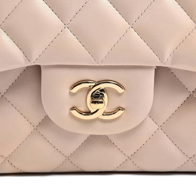Chanel Light Pink Lambskin Jumbo Classic at 1stDibs