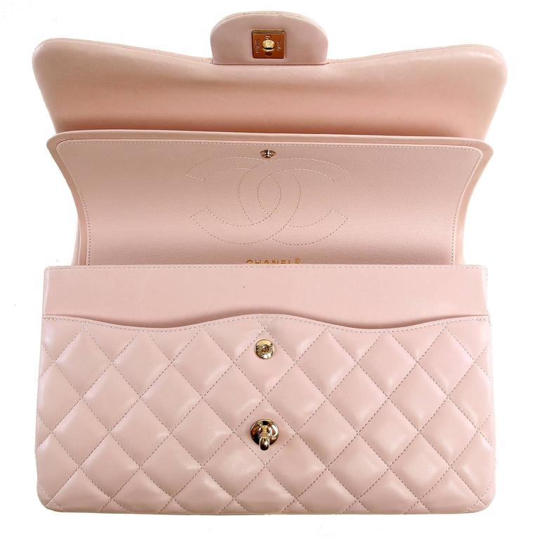 Chanel Light Pink Lambskin Jumbo Classic at 1stDibs