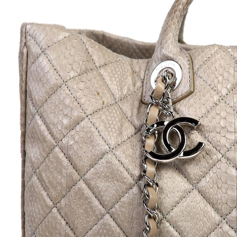Chanel Taupe Python Large Shopper Tote at 1stDibs | chanel large ...