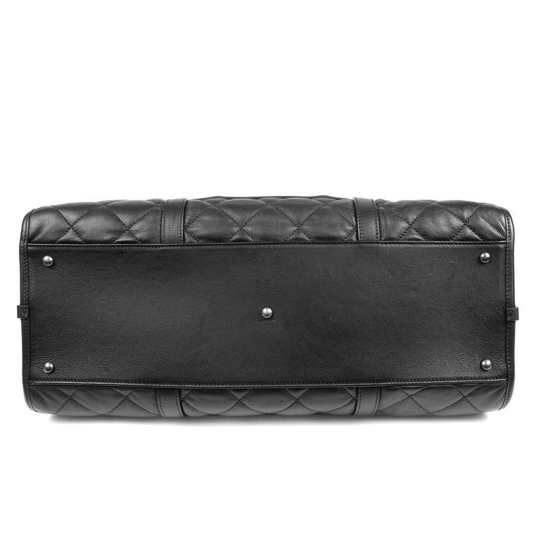 Chanel Black Leather Unisex XL Weekender Bag at 1stDibs | chanel ...