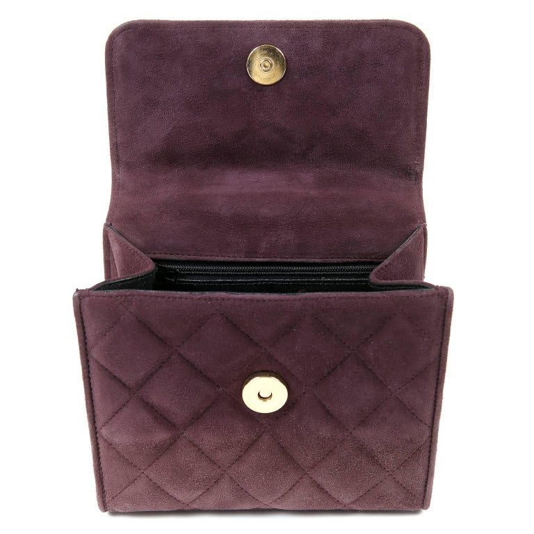Chanel Wine Suede Gripoix Jeweled Evening Bag For Sale at 1stDibs