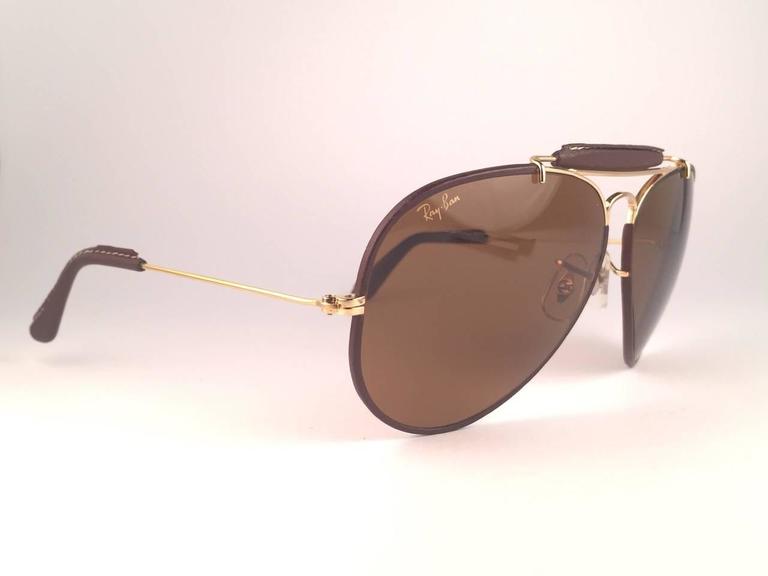 New Ray Ban Leathers Brown Outdoorsman 62Mm B15 Lenses B&L USA ...