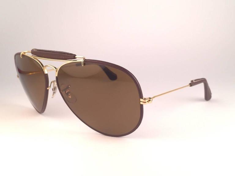 New Ray Ban Leathers Brown Outdoorsman 62Mm B15 Lenses B&L USA ...