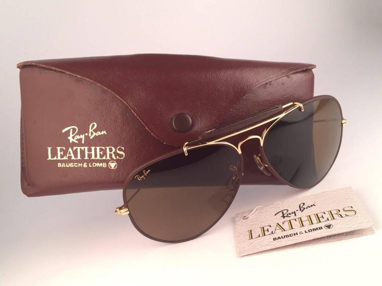 New Ray Ban Leathers Brown Outdoorsman 62Mm B15 Lenses B&L USA ...