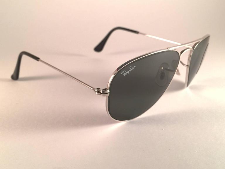 New Vintage Ray Ban Aviator 52Mm Silver Grey Lenses Kids Edition B&L ...