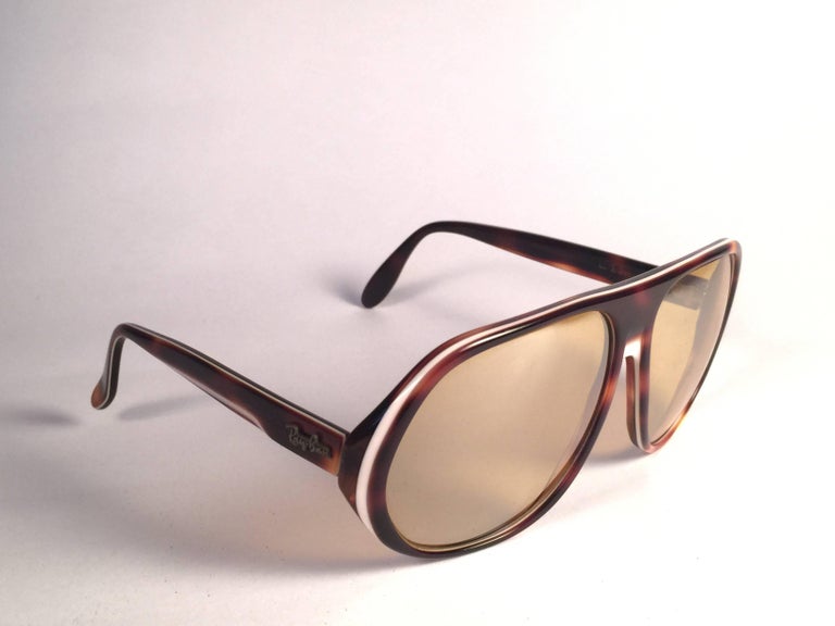 New Vintage Ray Ban B&L Blazer Ambermatic Mirror Lenses Sunglasses USA ...