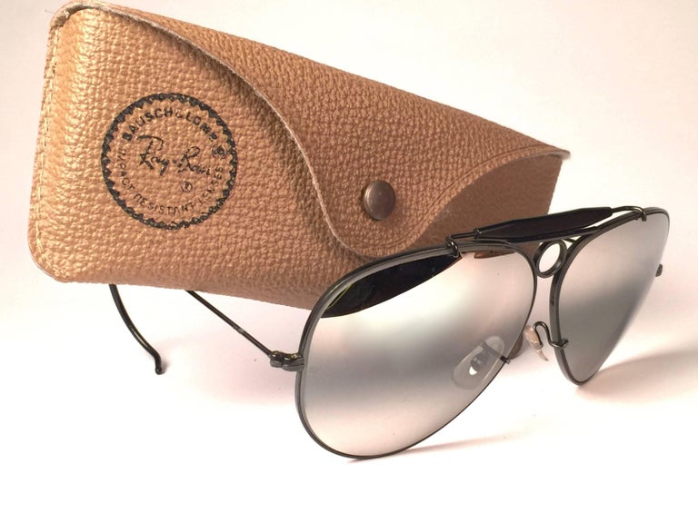 New Vintage Ray Ban Shooter Black Matte 62Mm Double Mirror 1980's B&L ...