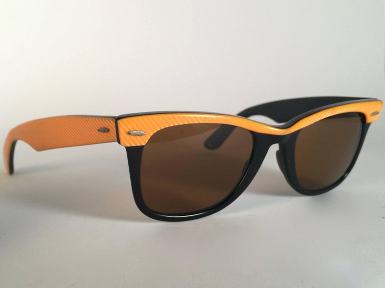 New Ray Ban The Wayfarer Two Tone Orange G15 Grey Lenses USA 80's ...