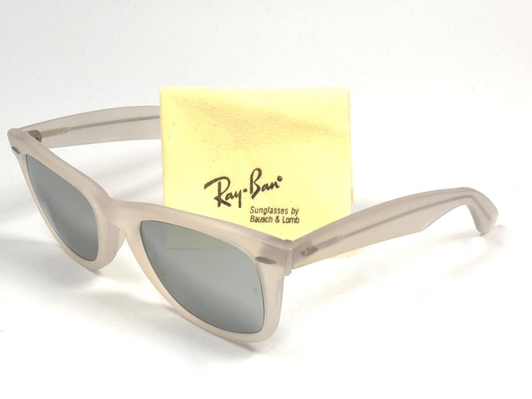 New Rare Ray Ban The Wayfarer Frosted B&L Full Mirror Lenses USA 80's ...