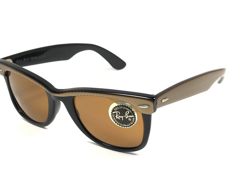 New Ray Ban The Wayfarer Classic Copper and Black Amber Lenses USA 80's ...