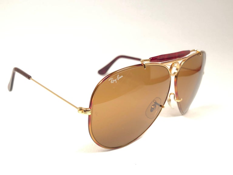 Ray Ban Vintage Shooter Tortuga 62Mm B15 Lenses B / L Sunglasses, 1980s ...