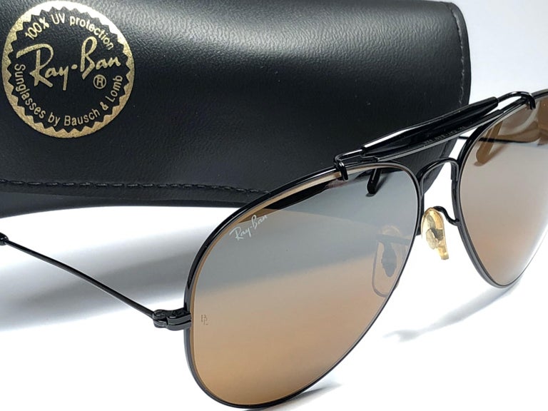 New Ray Ban Vintage Outdoorsman Black B15 Top Mirror 62Mm Sunglasses ...