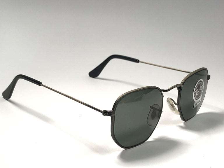 New Vintage Ray Ban Gun Metal Hexagonal G15 Grey Lenses B&L 1980's ...