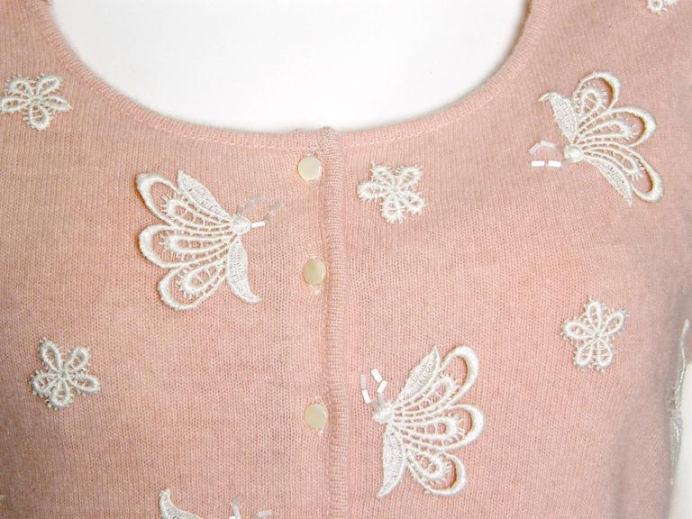 Cashmere Sweater Twin Set with Butterflies at 1stDibs | twin sweater ...