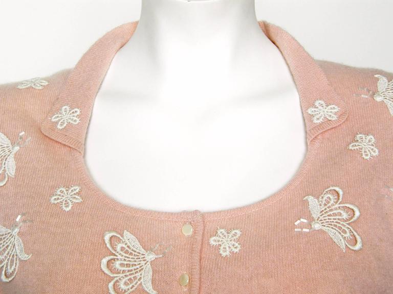 Cashmere Sweater Twin Set with Butterflies at 1stDibs | twin sweater ...