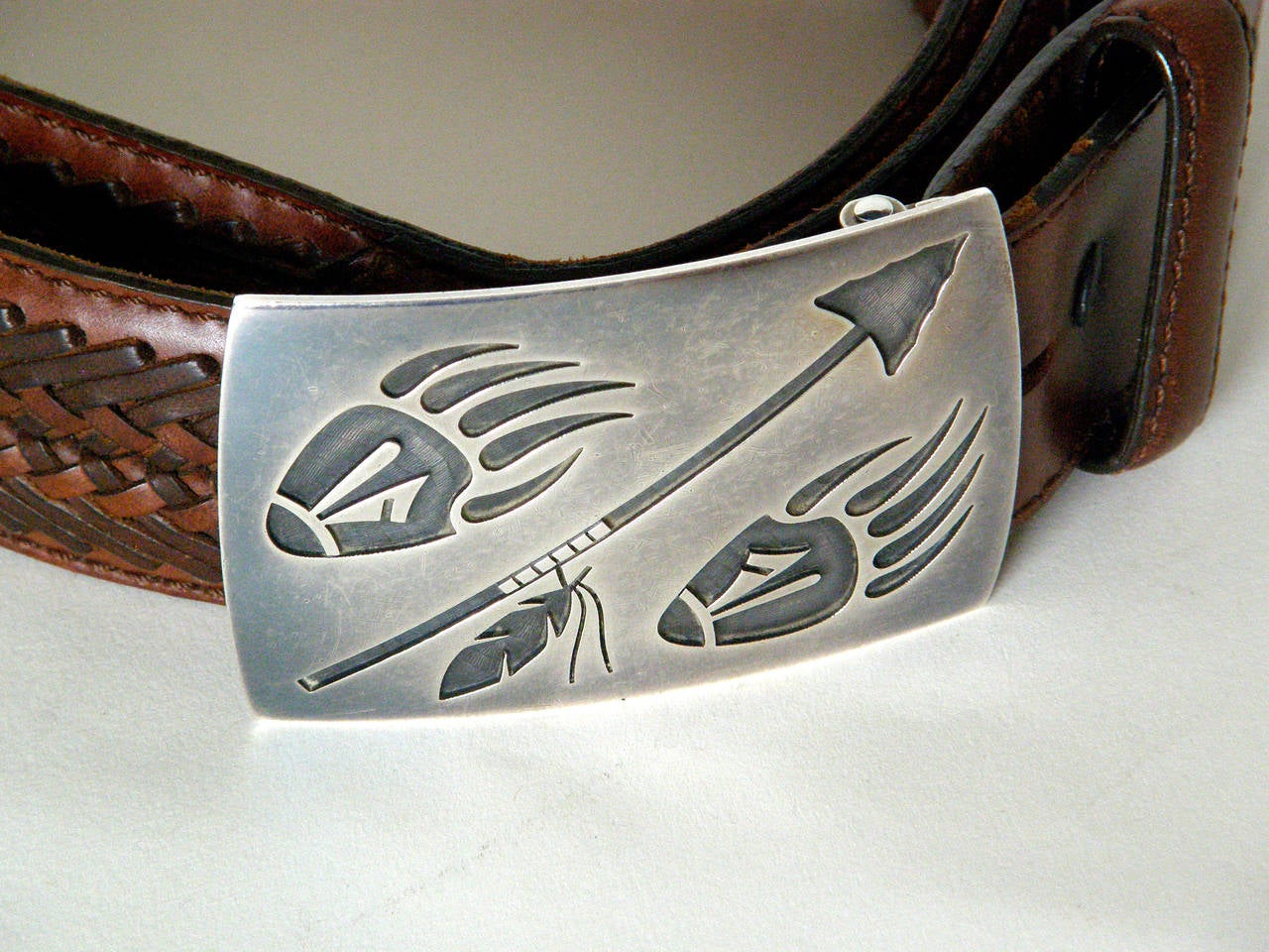Hopi Sterling Belt Buckle By Weaver Selina at 1stDibs