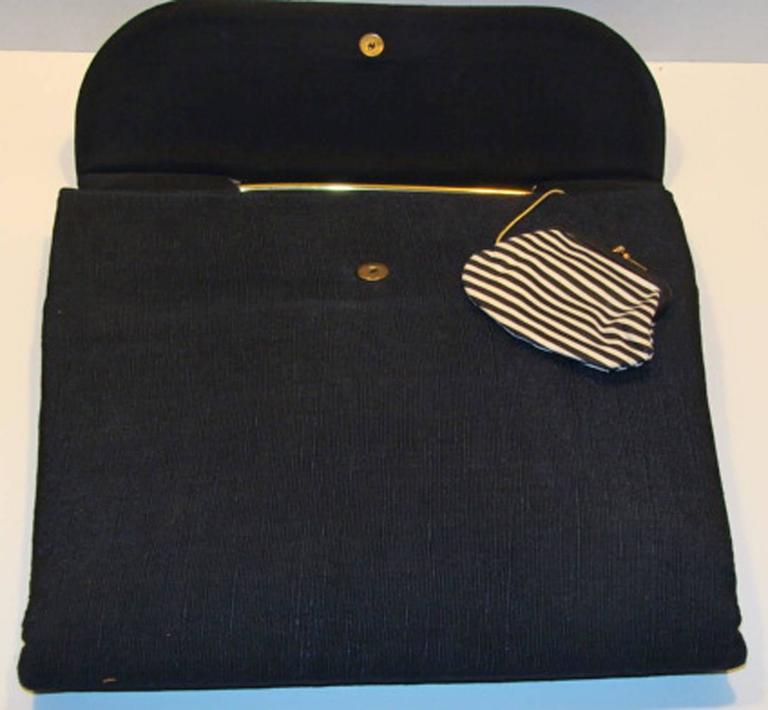 Rare and Iconic Safety Pin Bag in Black Linen Style Weave at 1stDibs