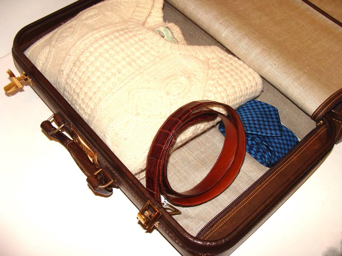 Atlas Vintage Leather Suitcase Overniter Holiday Gift at 1stDibs ...