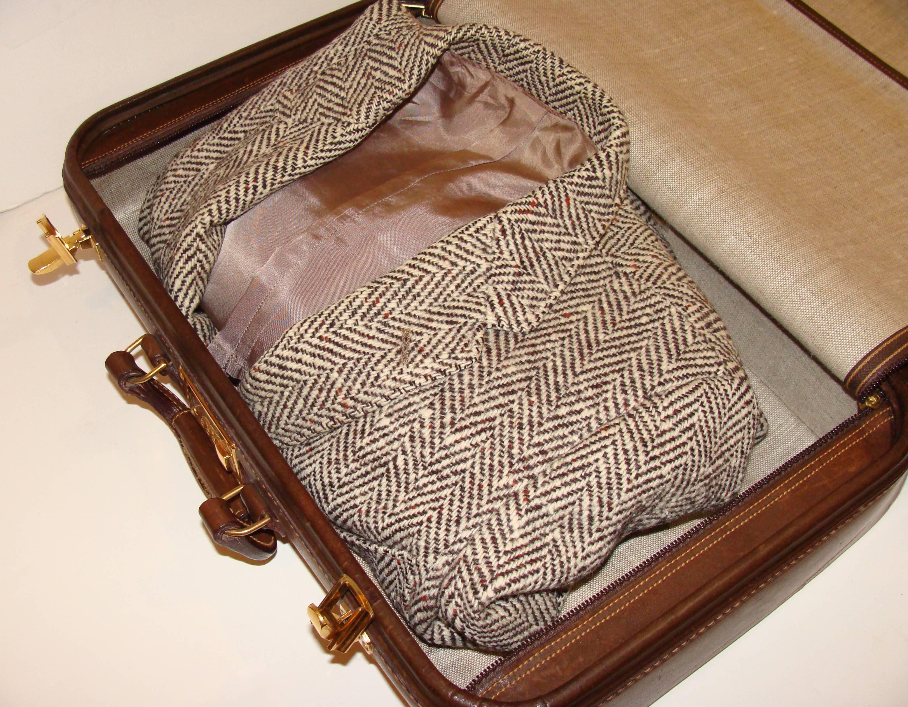 Atlas Vintage Leather Suitcase Overniter Holiday Gift at 1stDibs ...